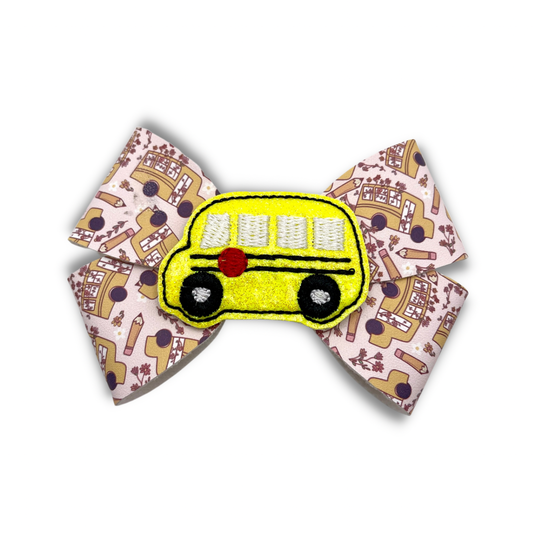 Yellow School Bus Hair Bow – 3 Blue Pineapples